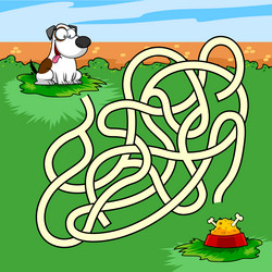 Cartoon maze game education for kids Royalty Free Vector