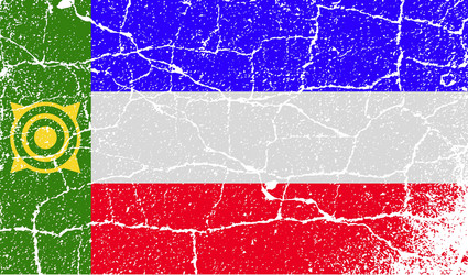 Flag of khakassia with old texture Royalty Free Vector Image