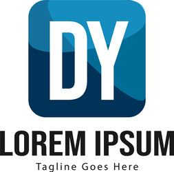 Initial dy logo template with modern frame Vector Image