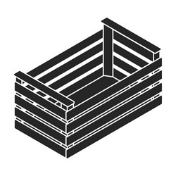 Wooden box icon isometric black logo Royalty Free Vector