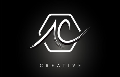 Ac a c brush logo letters with red and black Vector Image