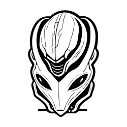 Alien icon hand draw black colour space logo Vector Image
