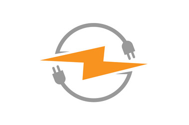 Electricity flash cable plug symbol logo Vector Image