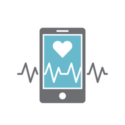 Heart rate app icon on white background Royalty Free Vector