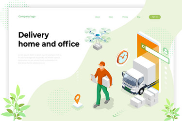 Flat isometric concept of global logistics Vector Image