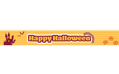 Old castle and halloween characters banner Vector Image