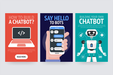 Chatbot concept banners for business site web Vector Image