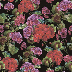 Watercolor geranium pattern Royalty Free Vector Image
