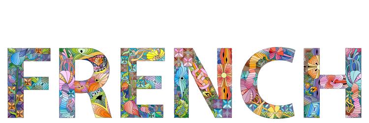 Word french for coloring decorative Royalty Free Vector