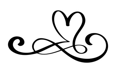 Love heart infinity black sign Royalty Free Vector Image