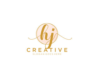 Initial hj feminine logo beauty monogram Vector Image