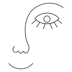 Modern line art face Royalty Free Vector Image