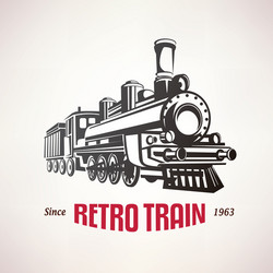 Retro train vintage symbol emblem label Royalty Free Vector