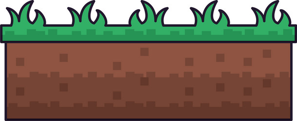 Videogame terrain with grass cartoon isolated Vector Image