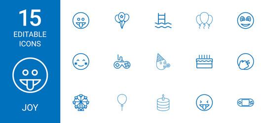 7 joy icons Royalty Free Vector Image - VectorStock