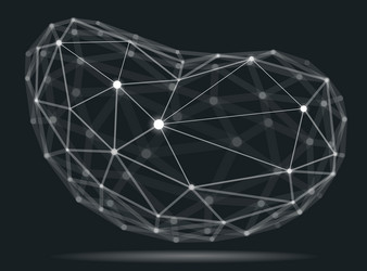 Abstract 3d mesh shape dots connected with lines Vector Image