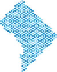 Red dotted washington dc map Royalty Free Vector Image