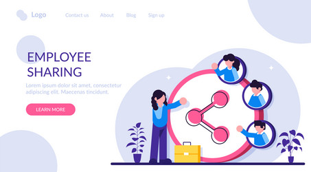 Employee sharing concept woman with a briefcase Vector Image