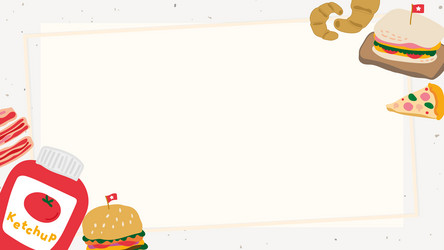 Food cartoon frame for text template Royalty Free Vector