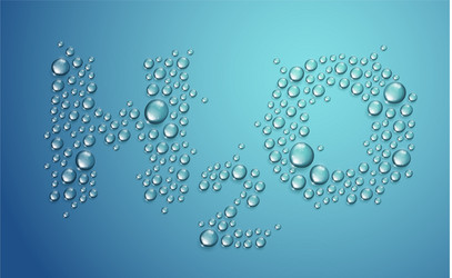 H2o letters designed with realistic water drops Vector Image