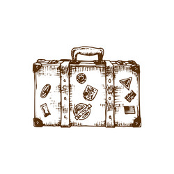 Hand sketch of suitcase Royalty Free Vector Image
