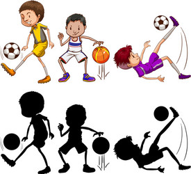 Set of athlete character Royalty Free Vector Image