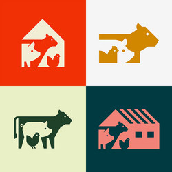 Set of farm animals logo Royalty Free Vector Image