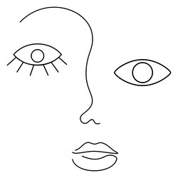 Modern line art face Royalty Free Vector Image