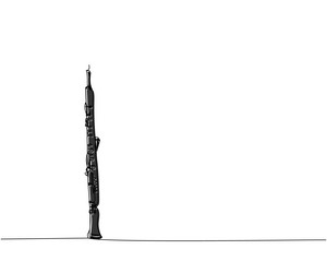 Oboe one line art continuous line drawing of wind Vector Image