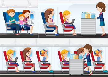 Service on the plane Royalty Free Vector Image