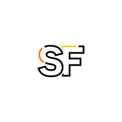 Sf initial logo with colorful circle template Vector Image