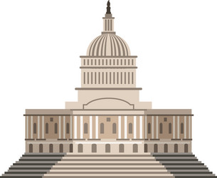 Capitol building on white background Royalty Free Vector