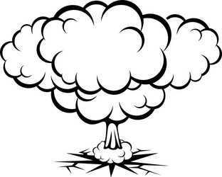 Burst bomb shape black on white background Vector Image