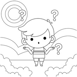 Cute little boy confused Royalty Free Vector Image
