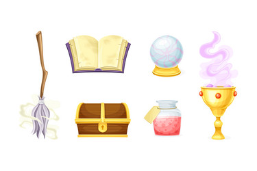 Magical object and witchcraft with crystal ball Vector Image