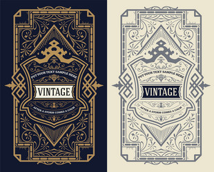 Old card design with floral frame Royalty Free Vector Image