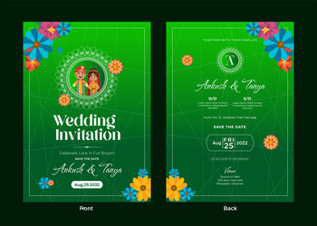 Invitation card front and back sides Royalty Free Vector