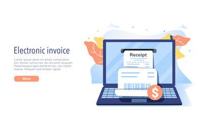Flat electronic invoice concept design Royalty Free Vector