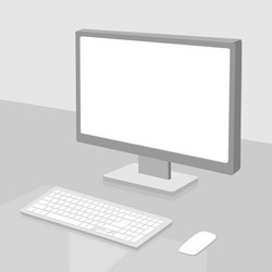 Personal computer case and monitor isometric view Vector Image