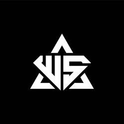 Ws monogram logo with shield shape design template