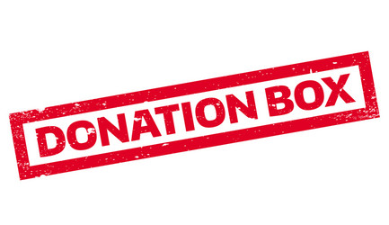 Donation box rubber stamp Royalty Free Vector Image