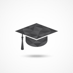 Watercolor graduation cap on white Royalty Free Vector Image