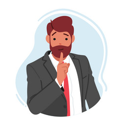 Cartoon business man asking for silence Royalty Free Vector