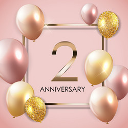 Template 2 years anniversary Royalty Free Vector Image