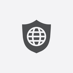 Internet security globe with shield single Vector Image