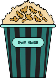 Popcorn bag icon in 5 different style outline Vector Image