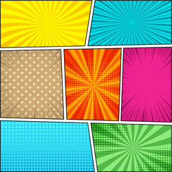 Comic page frame funny superhero comics book Vector Image