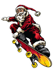 Santa claus riding bicycle and delivery christmas Vector Image
