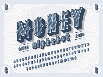 Money font Royalty Free Vector Image - VectorStock