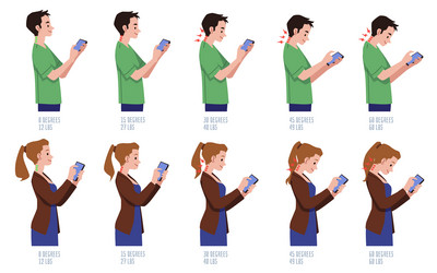 Posture man woman with phone Royalty Free Vector Image